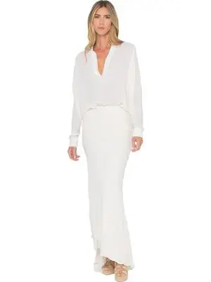 JBQ Kingsley Crepe Skirt Bone