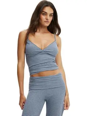 Cotton:on Airy Soft Triangle Cami Steely Blue Violet Blue