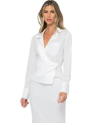 JBQ Aurora Wrap Blouse - White