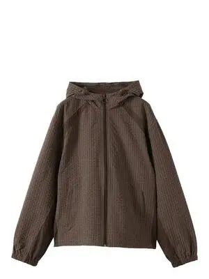 COTTON ON Hooded Spray Jacket - Chocolate Check