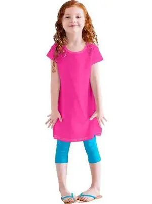 CITY THREADS Soft Knit Jersey Cap Sleeve Dress - Hot Pink
