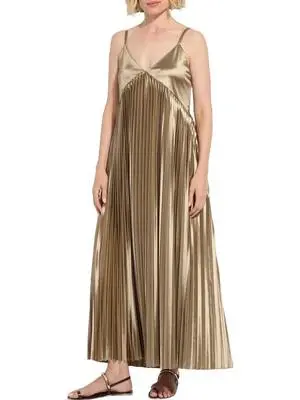 Lyssé Pleated Maxi Dress With Bag - Celadon