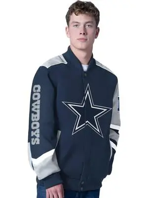 G-III SPORTS BY CARL BANKS Dallas Cowboys Prime Time Full-zip Racing Jacket - Navy