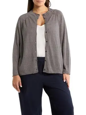 Eileen Fisher Organic Linen & Cotton Cardigan - Ink