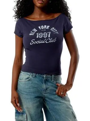 PACSUN Graphic T-shirt - Navy