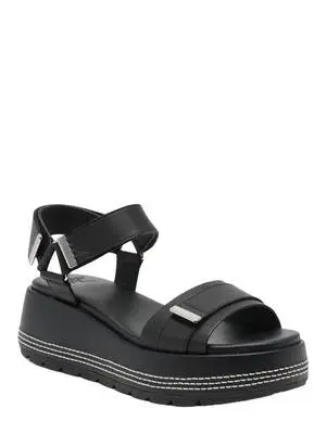 Sorel Sunpeak Ankle Strap Platform Sandal - Black/black