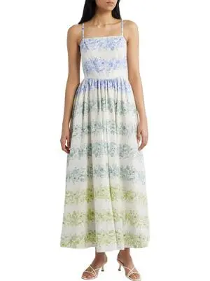 CECE DUPRAZ Empire Waist Sleeveless Cotton Maxi Dress - Kelly Green