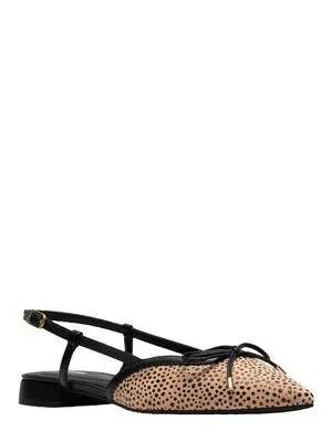Clarks Sensa Bow Slingback Flat Animal Print