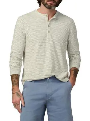 Joe's Jeans Stripe Long Sleeve Henley - Seagrass