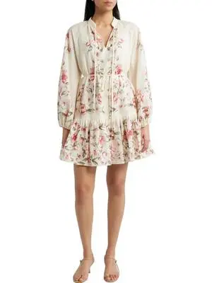 SAM EDELMAN Floral Print Long Sleeve Dress