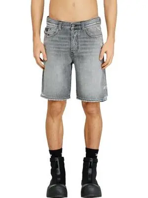 DIESEL® Regular-short Distressed Denim Shorts - 008 - Black/denim