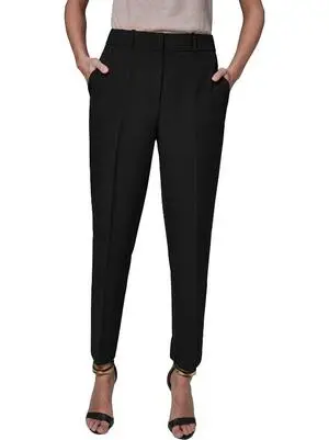 Donna Karan New York Flat Front Slim Fit Trousers - Black