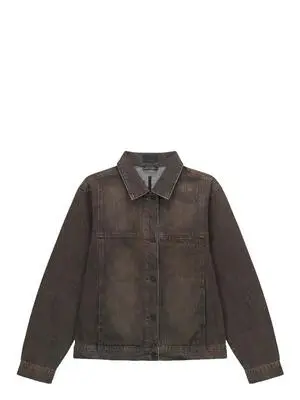 RtA Valentiano Boxy Denim Jacket - Mocha Drift