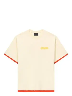 RtA Elian Exodus Double Layer Graphic T-shirt - Raw Sand