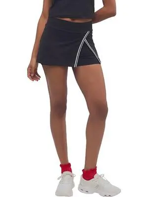 Free People Forehand Faux Wrap Skort - Black