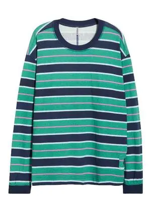 Free People Printed Layer Long Sleeve T-Shirt Navy/green Glow