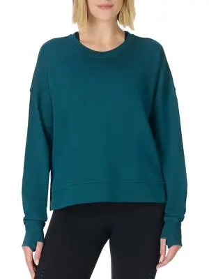 Sweaty Betty Boxy Cropped Sweatshirt - Deep Green