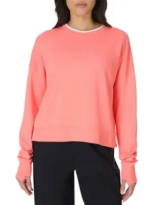 Sweaty Betty Boxy Cropped Sweatshirt - Melon Pink