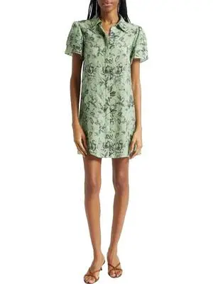 Alice + Olivia Floral Print Shirtdress - Mystic Garden Sage