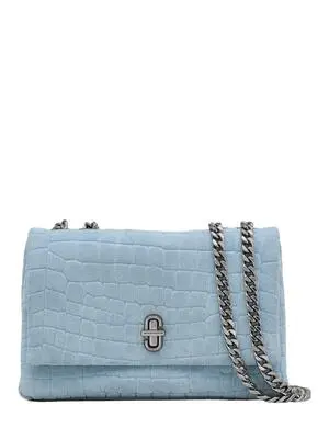 Marc Jacobs The Suede Croc Slim Dual Convertible Shoulder Bag - Blue Mist
