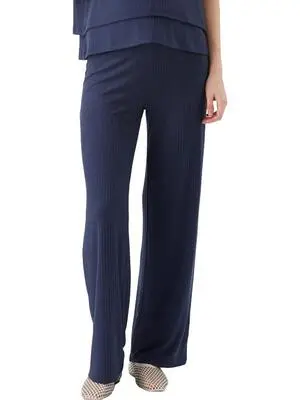 RIPE MATERNITY Cindy Ribbed Pants - Navy