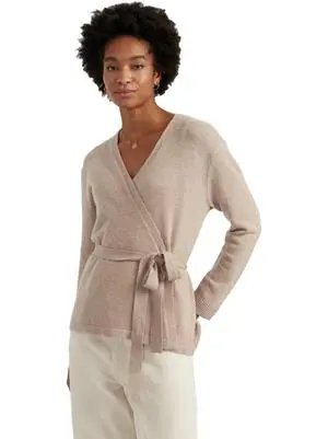Chinti & Parker Lightweight Wool-cashmere Wrap Cardigan - Soft Oat