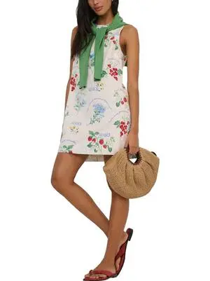 NOBODY'S CHILD Palermo Floral Shift Mini Dress - White