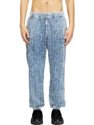 DIESEL® D-labb-s Prince Of Wales Print Bouclé Joggers - Denim