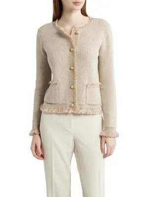 Kobi Halperin Kailey Sequin Fringe Cardigan - Natural