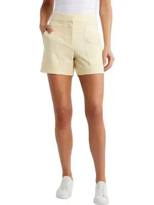 Wit & Wisdom Seamed High-waist A-line Shorts - Lemon Lush