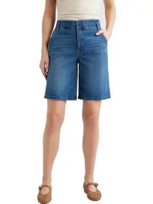 Wit & Wisdom High-waist Denim Shorts - Blue