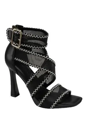 Karl Lagerfeld Paris Careliz Ankle Strap Sandal - Black/white