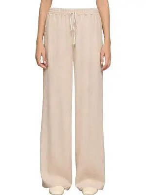 Lafayette 148 New York Wool & Silk Wide-leg Pants - Taupe Melange