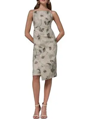 Donna Karan New York Floral Jacquard Sheath Dress - Agave Multi