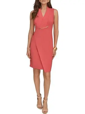 Donna Karan New York Sleeveless Crepe Sheath - Azalea