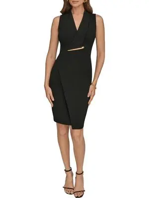 Donna Karan New York Sleeveless Crepe Sheath - Black