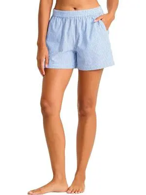 Tommy Bahama Coastline Stripe Cover-up Shorts - Victoria Blue