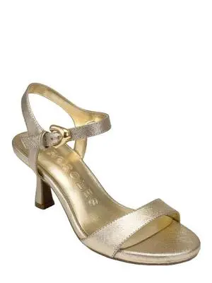 Aerosoles Divia Ankle Strap Sandal - Soft Gold Fx Saffiano