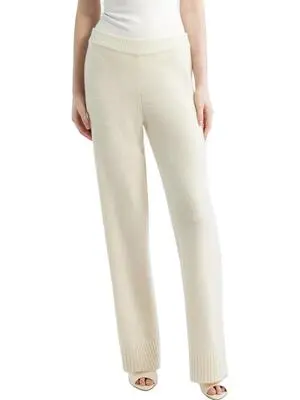 House Of Cb Lara Merino Wool Pants - Cream
