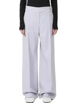 Sportmax Salita Cotton Blend Twill Wide Leg Pants - Medium Grey