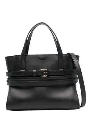 Moschino Tie Me Small Leather Handbag - Black