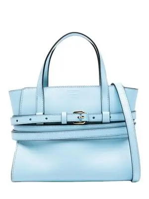 Moschino Tie Me Small Leather Handbag Sky Blue