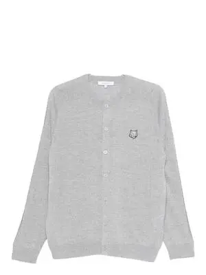 Maison Kitsuné Fox Head Wool Cardigan - Grey