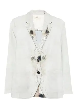 SISSIOTTOSTYLE Printed Single-breasted Blazer Jacket - Grey