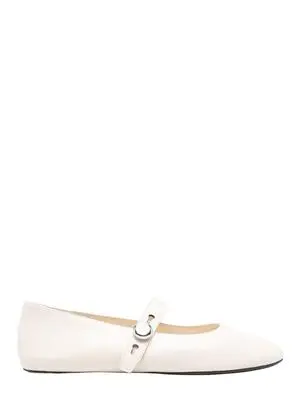 Tory Burch Romy Leather Ballerinas - Beige