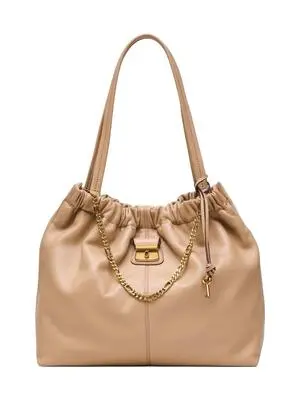 Marc Jacobs The Tote Leather Shoulder Bag - Beige