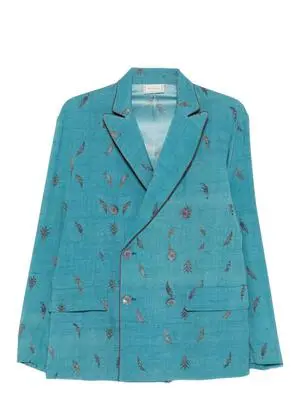 PIERRE-LOUIS MASCIA Printed Silk Jacket - Sky Blue