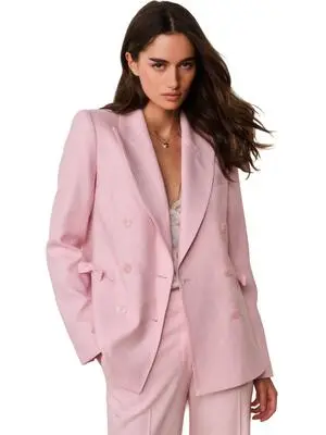 LoveShackFancy Gillian Linen-cotton Bow Blazer - Babe Pink