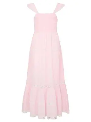LoveShackFancy Rhiannon Cotton Maxi Dress - Pink