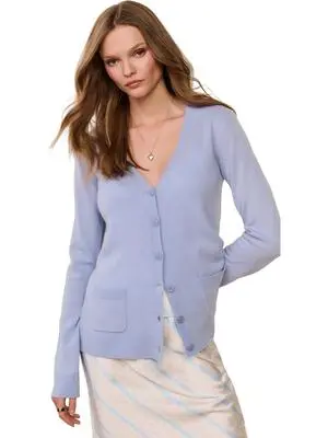LoveShackFancy Amarosa Cashmere Cardigan - Ocean Wave